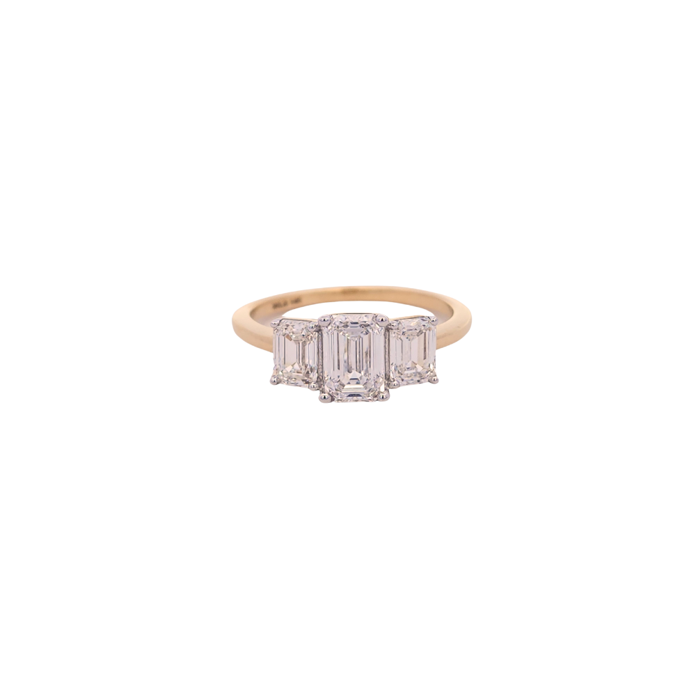 Vida Vida Three Stone Emerald Cut Lab Created Diamond Ring | Precious ...