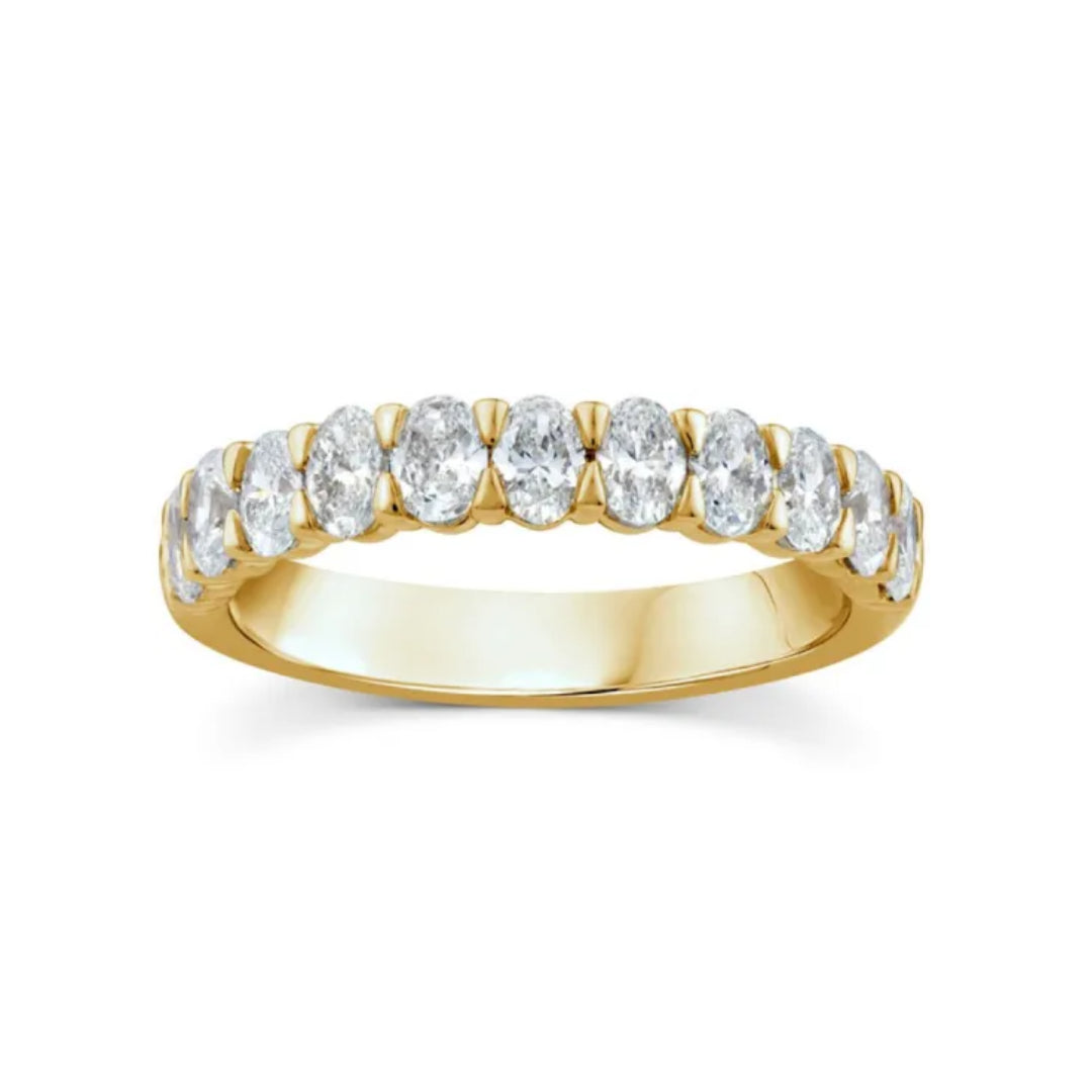 9ct Yellow Gold Lab Grown Diamond Oval Cut Band | Precious Metals