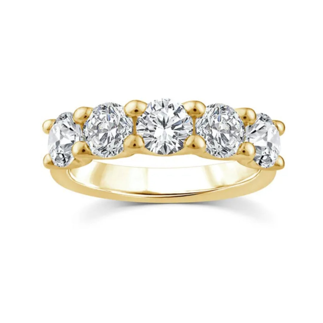 9ct Yellow Gold Lab Diamond Round Cut Band 2 TDW | Precious Metals