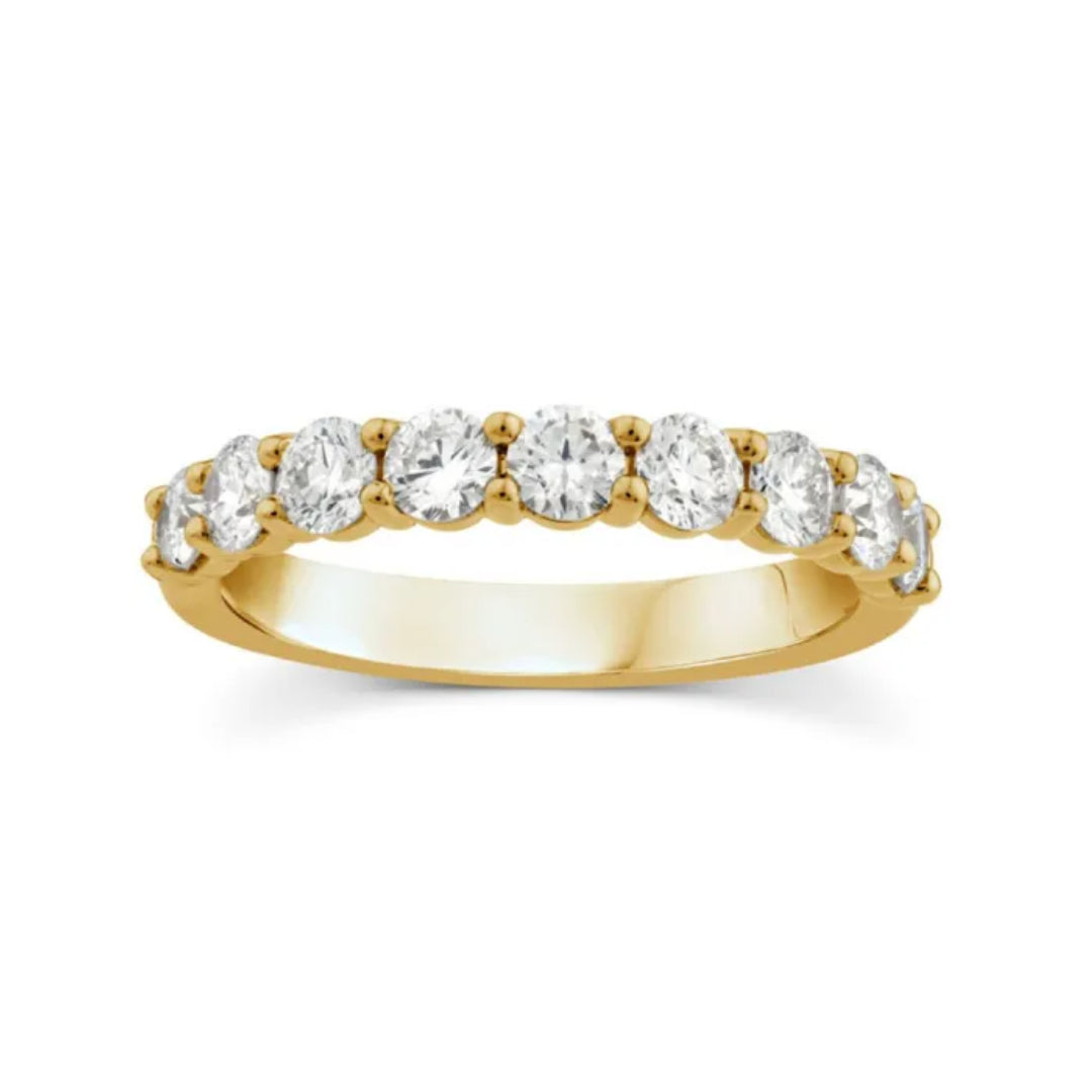 9ct Yellow Gold Lab Grown Diamond Round Cut Band 1 TDW | Precious Metals