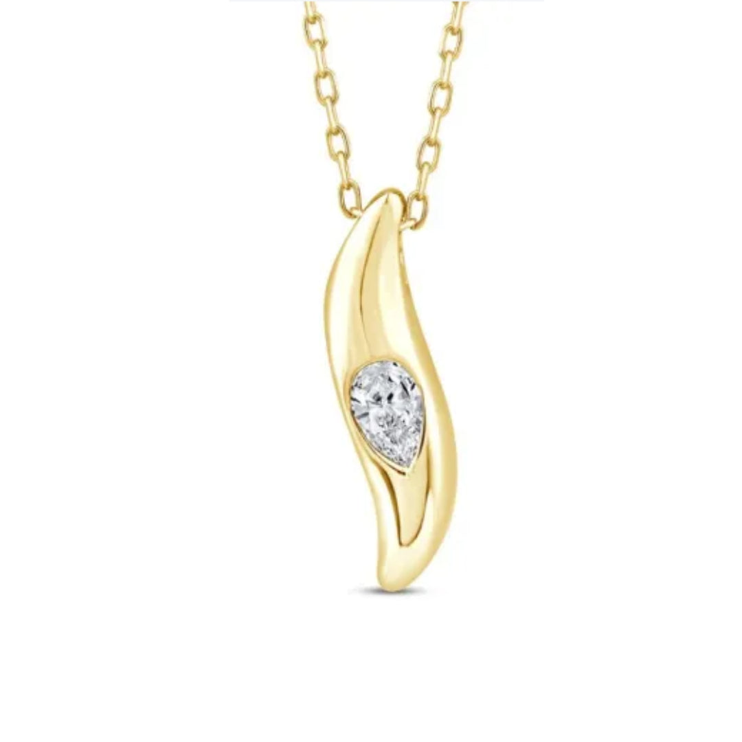 9ct Yellow Gold Lab Grown Diamond Necklace 0.12 TDW | Precious Metals