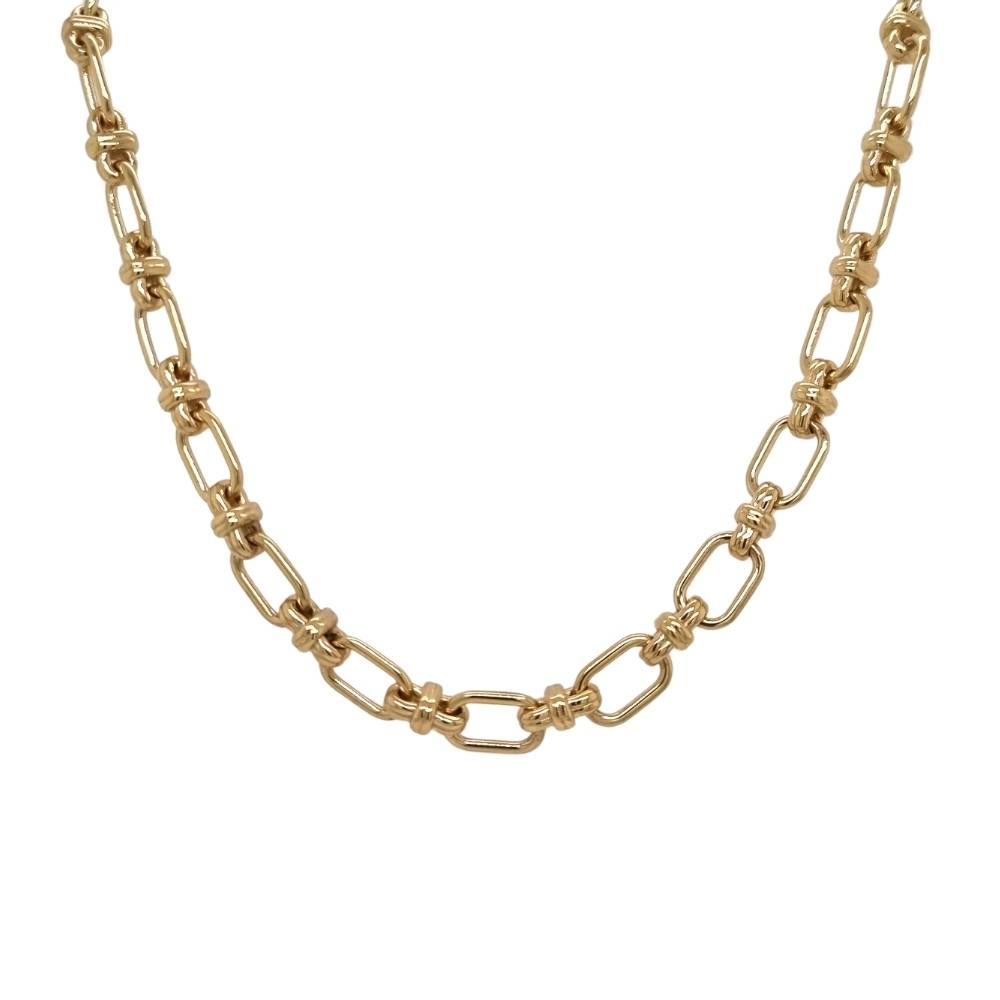 9k NZ Hand-Made Fancy Oval & Cross Link Necklace | Precious Metals