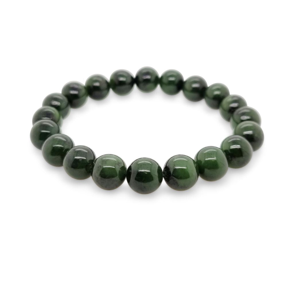 Wild at Heart Wild at Heart NZ Greenstone Bead Stretch Bracelet ...