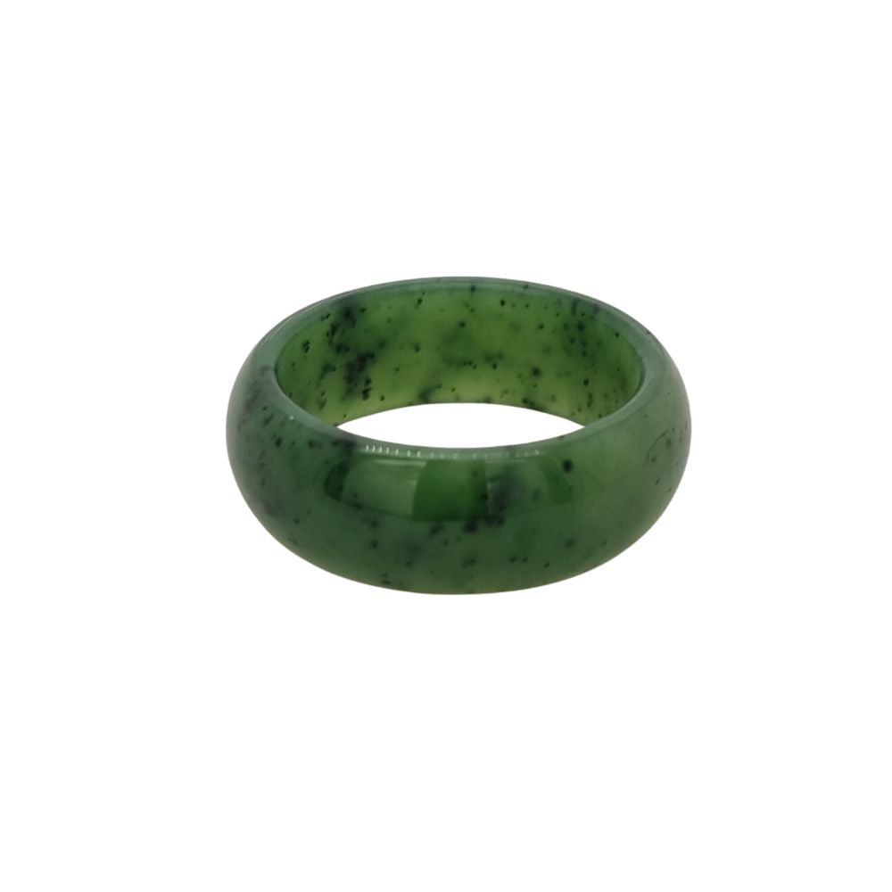 Wild at Heart Wild at Heart NZ Greenstone 8mm Wide Ring | Precious Metals