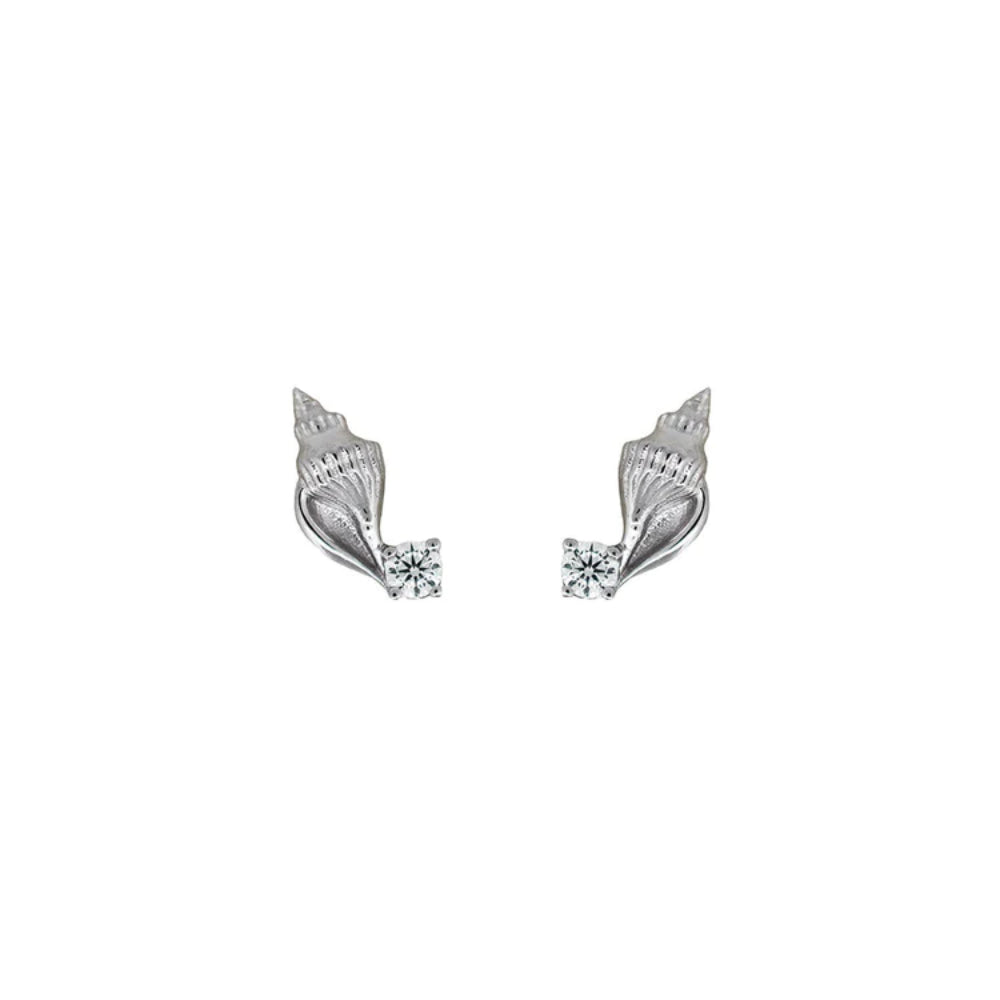 Boh Runga Boh Runga Pearly Shell CZ Stud Earrings | Precious Metals